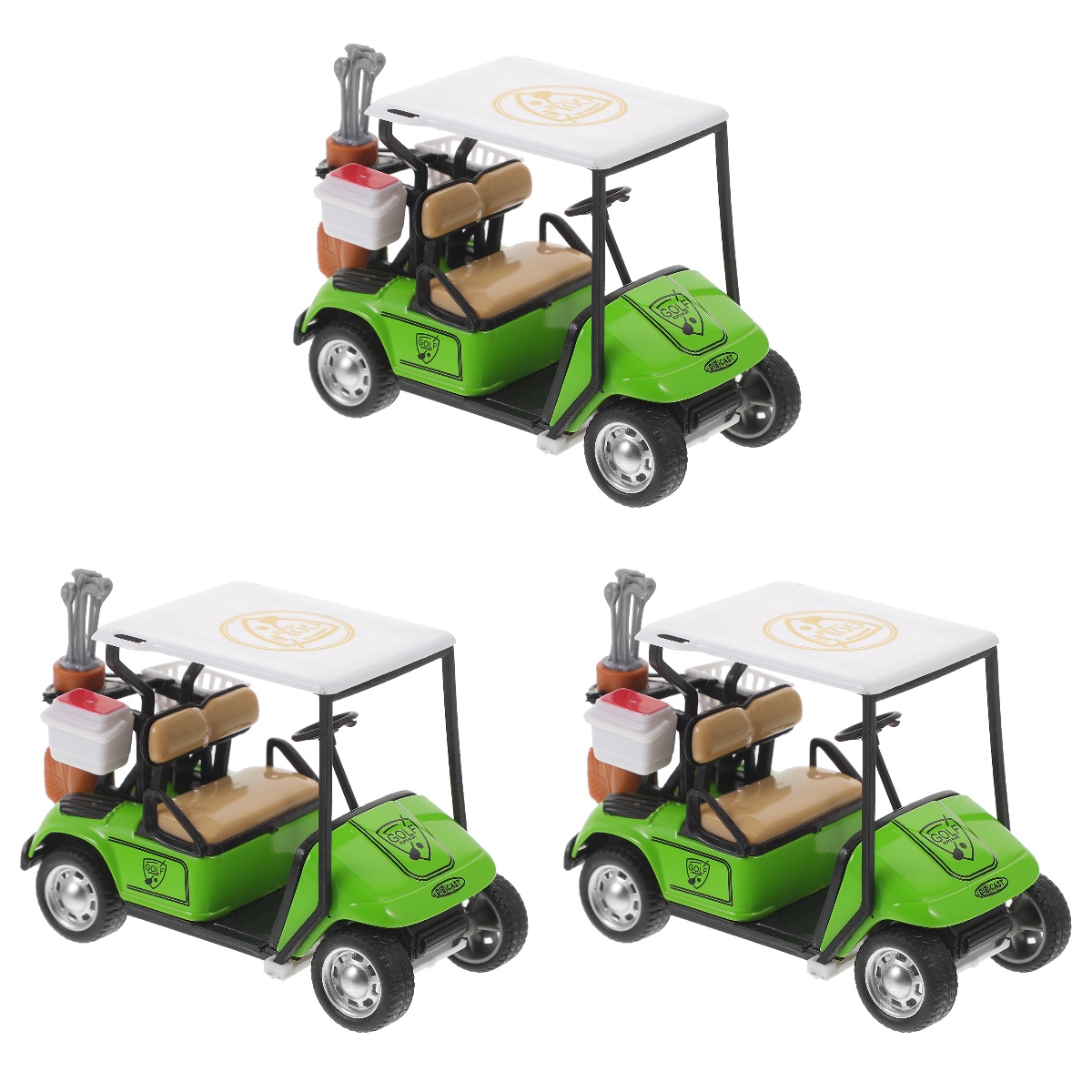 Raindrops 3pcs Golf Cart Statue Decoration Miniature Golf Cart Model ...