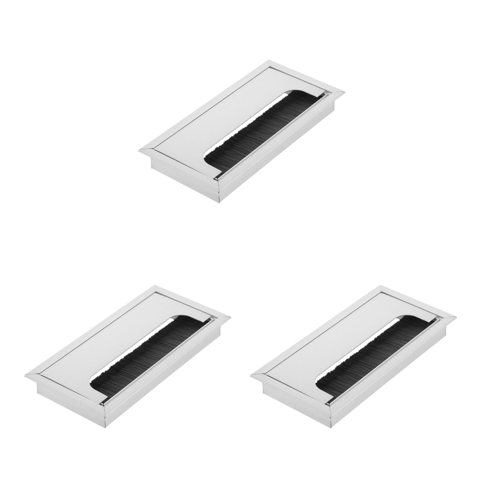 Raindrops 3pcs Grommet Aluminum Alloy Desk Wire Hole Cover Sleek Silver ...