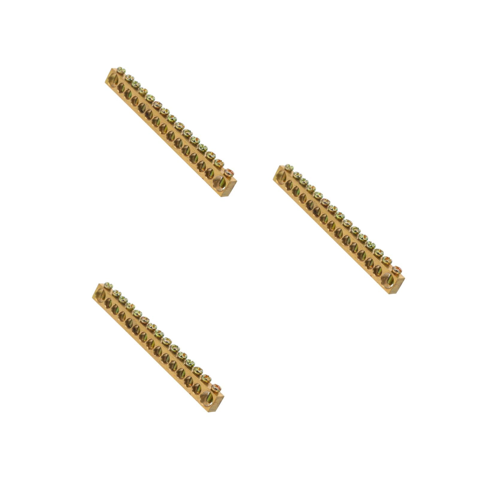 Raindrops 3pcs Grounding Block Bus Bar Battery Terminal Block Bus Bar 15-Holes Distribution ...