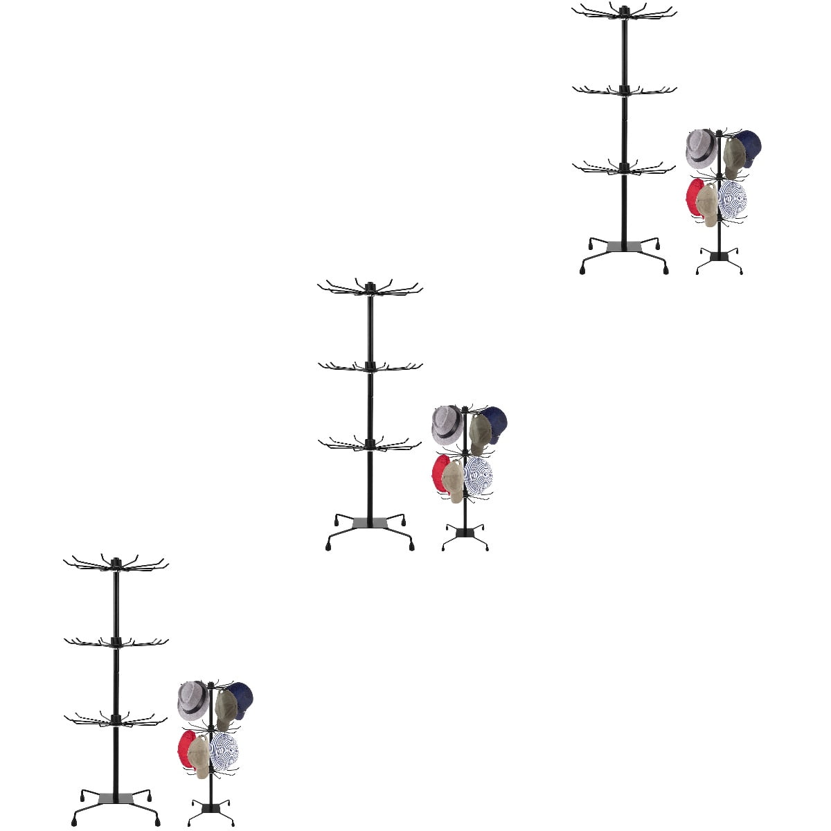 Raindrops 3pcs Hat Tree Stand Metal Hat Display Stand Metal 3 Tier ...