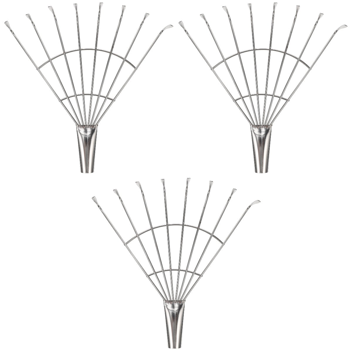 Raindrops 3pcs Leaf Rake Without Handle Stainless Steel 8-tooth Garden ...