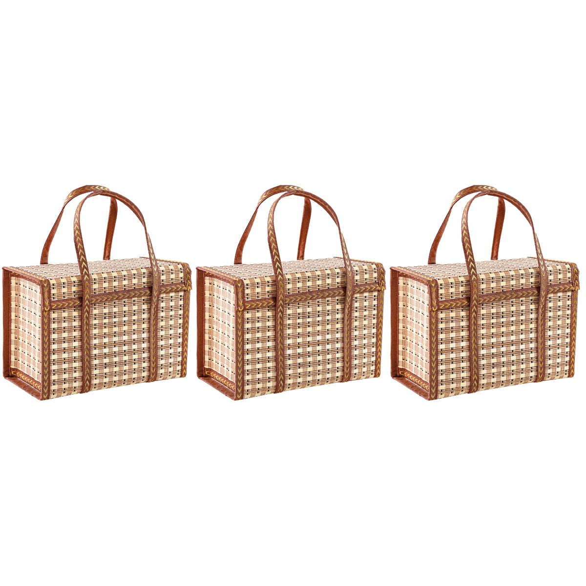 Raindrops 3pcs Lidded Gift Packaging Basket Bamboo Storage Basket ...