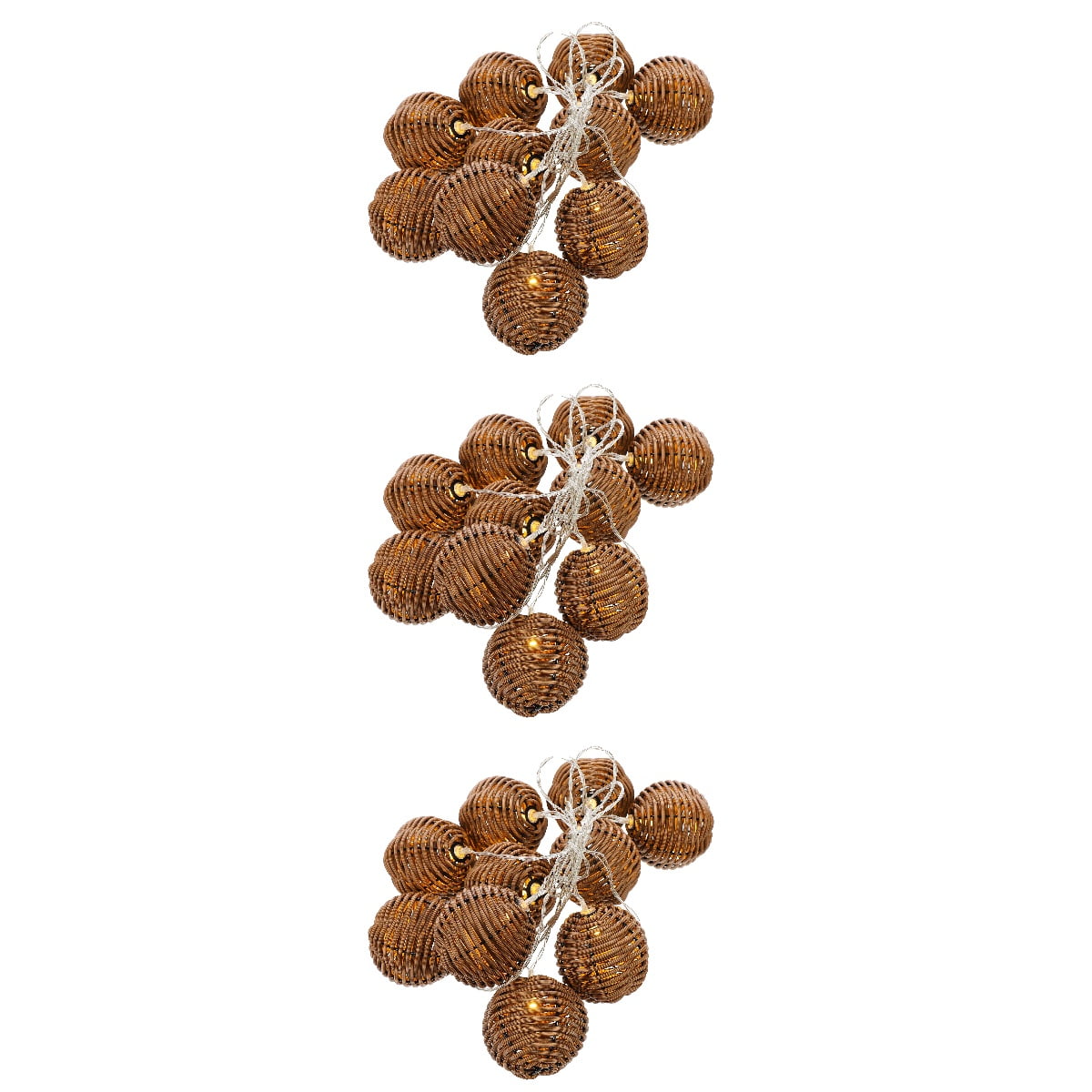 Raindrops 3pcs Rattan String Light LED Pre- lit Globe Wicker Fairy ...