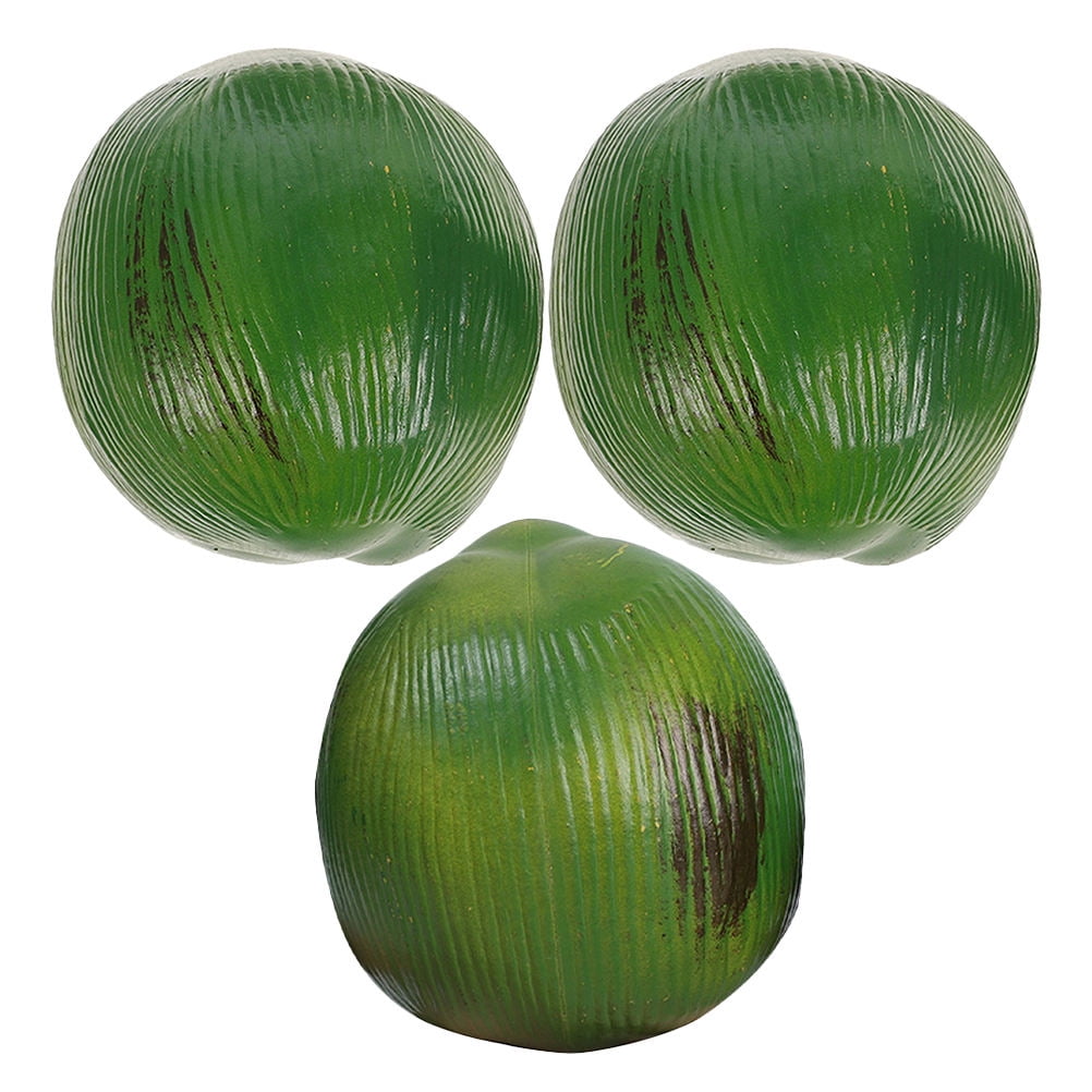 Raindrops 3pcs Realistic Fake Coconuts Tropical Party Decorations ...