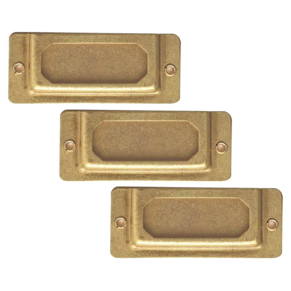 Raindrops 3pcs Retro Brass Label Holder File Cabinet Label Frames ...