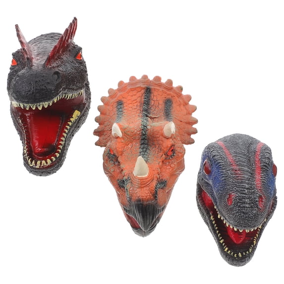 Raindrops 3pcs Rubber Dinosaur Hand Puppet Toys Rubber Dinosaur Puppet ...