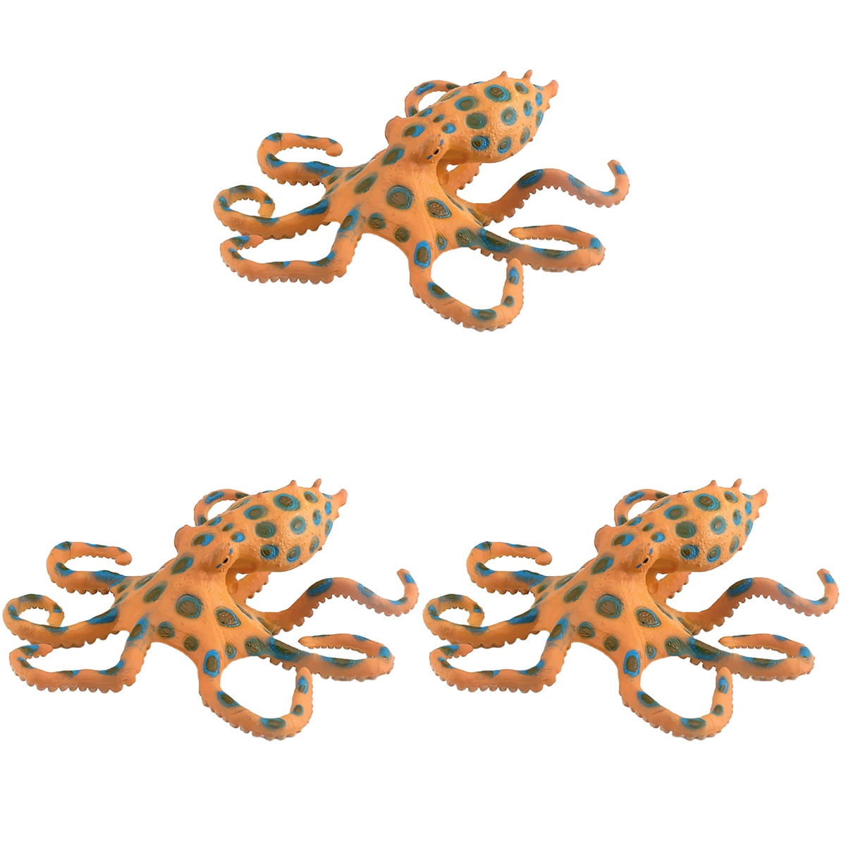 Raindrops 3pcs Simulation Octopus Model Plastic Octopus Figurine ...