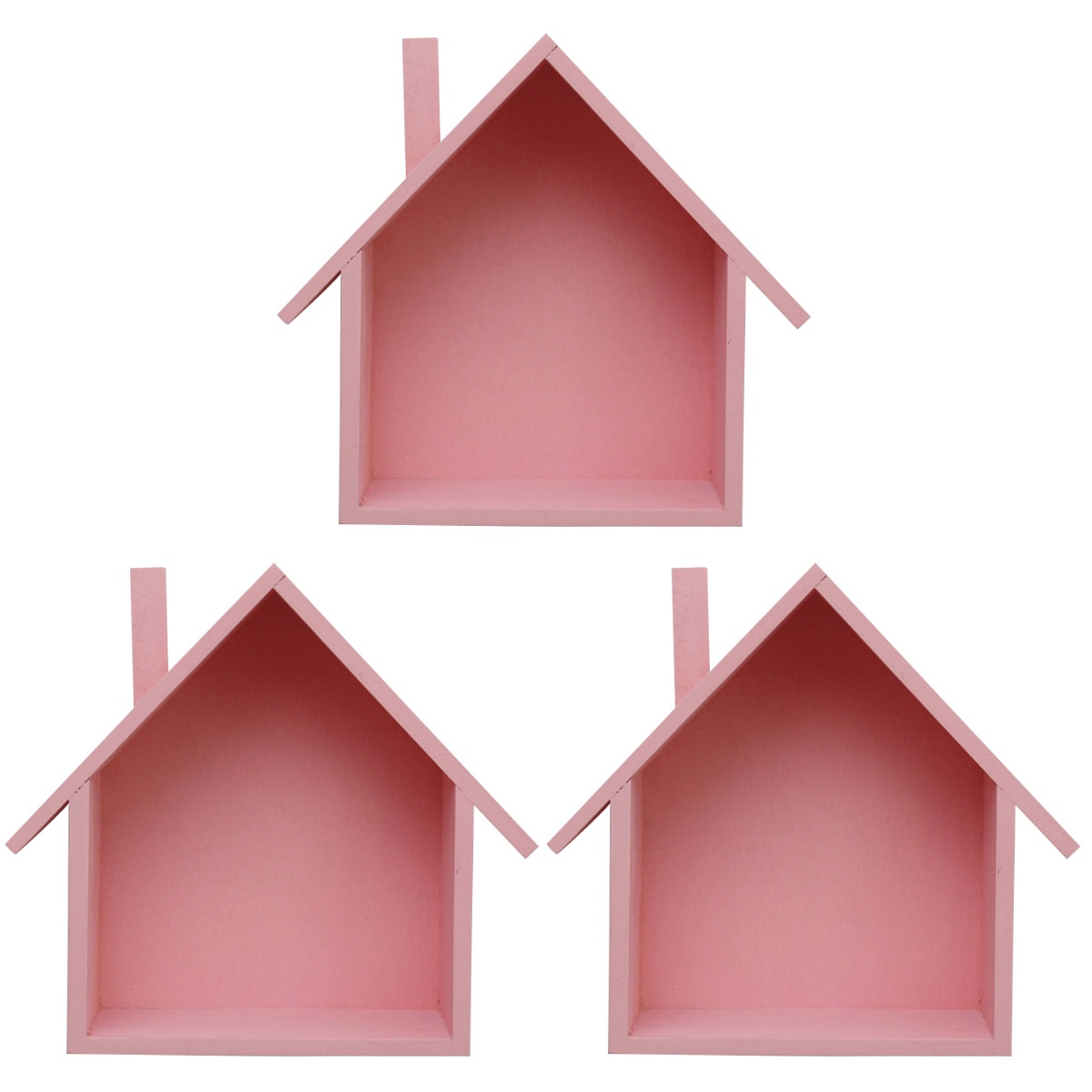 Raindrops 3pcs Small House Shaped Wall Shelf Wooden Wall Mounted ...