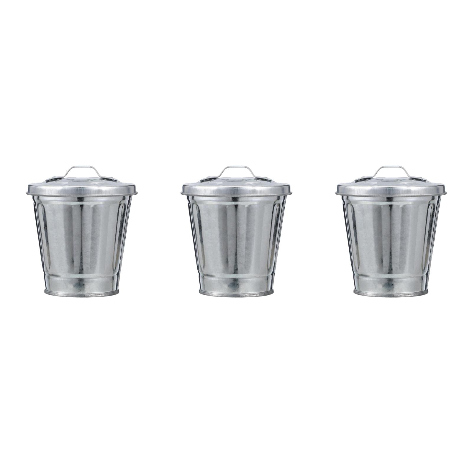 Raindrops 3pcs Tabletop Trash Can Desktop Garbage Trash Can Metal Bin ...