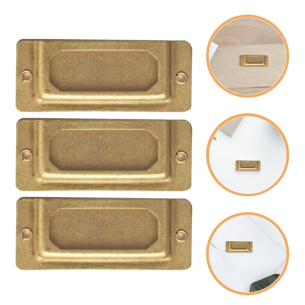 Raindrops 3pcs Vintage Brass Label Holder Label Holder Retro Library ...