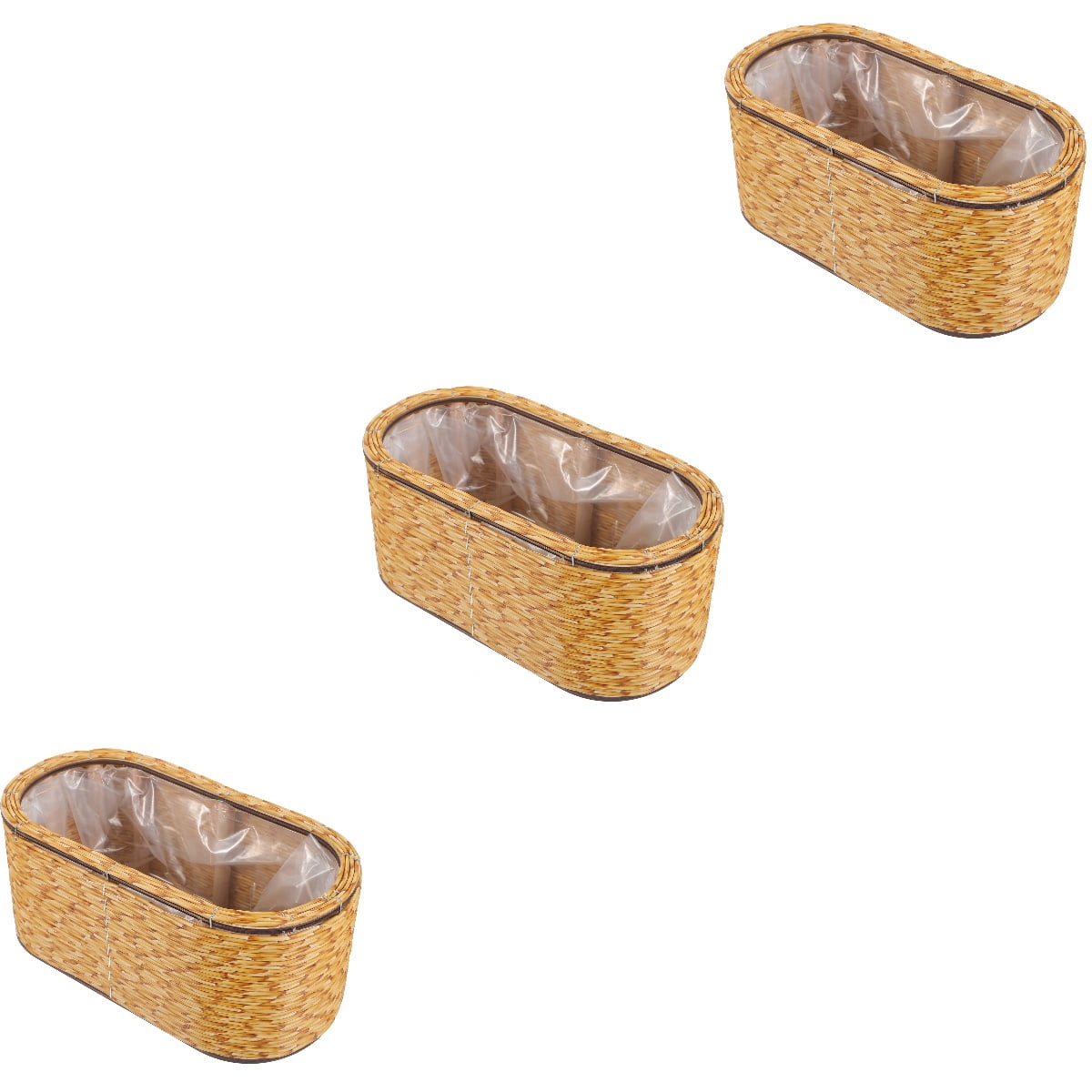 Raindrops 3pcs Woven Planter Basket Rustic Style Handwoven Plant Pot ...