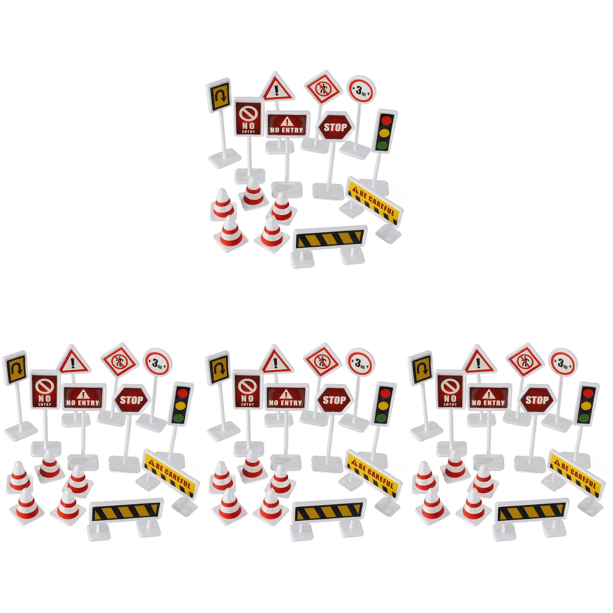 Raindrops 4 PCS Roadblock Sign Traffic Sign Model Delicate Road ...