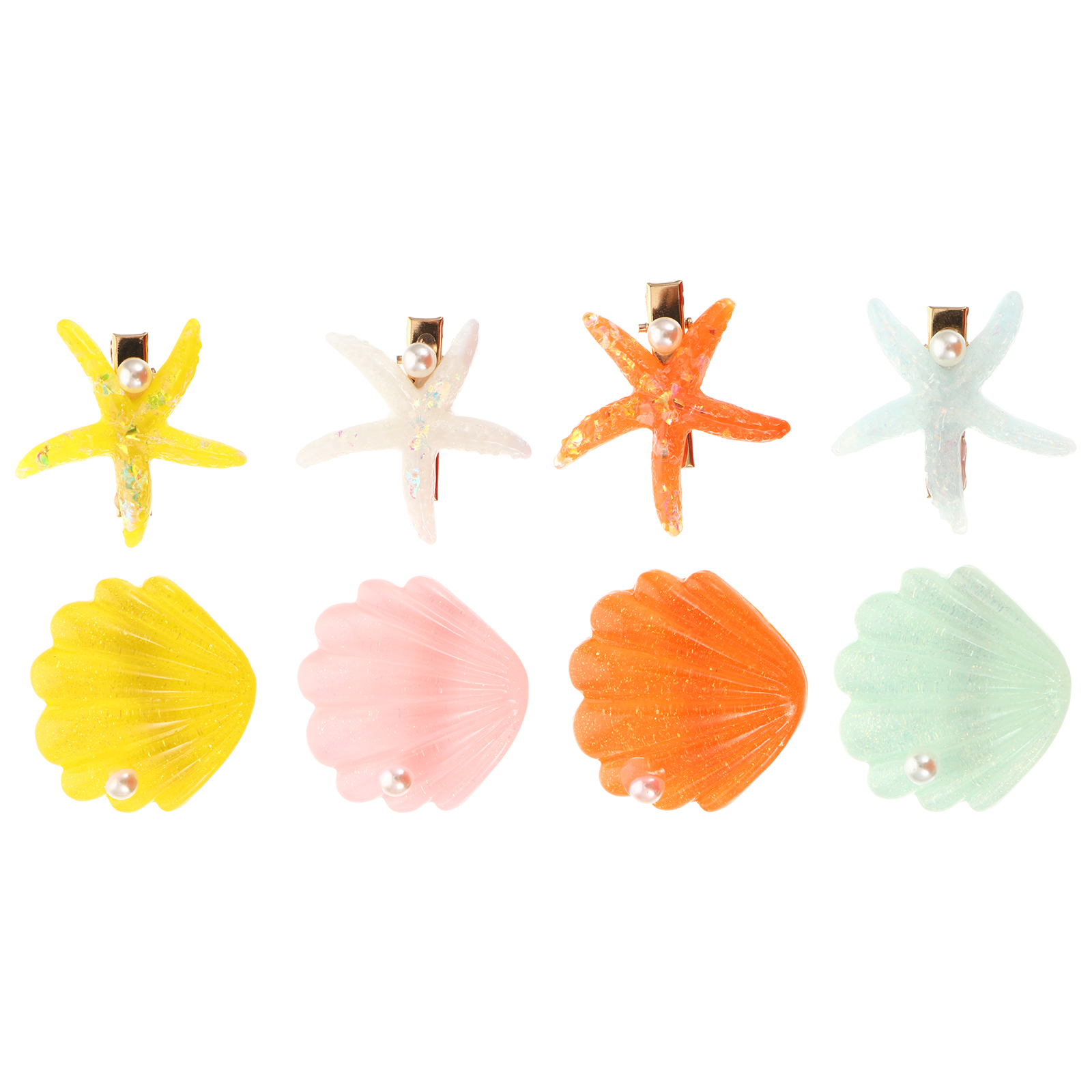 DEMACRIO Pretty Hair Clips Assorted Color Shape Girls Birthdays 4 Pairs ...