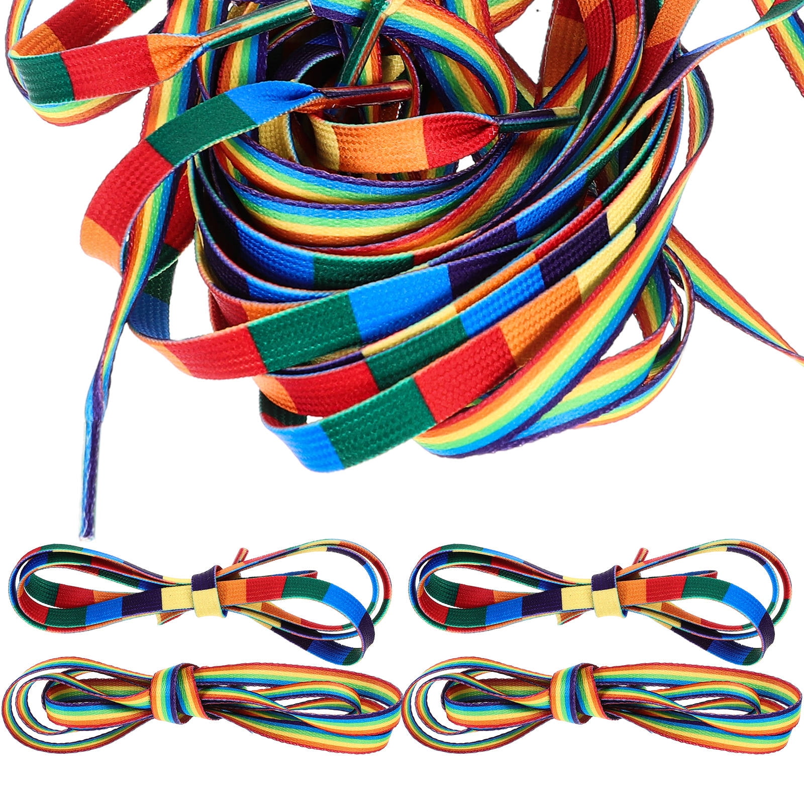Raindrops 4 Pairs Rainbow Shoe Laces for Sneakers Shoelaces Women Waxed ...