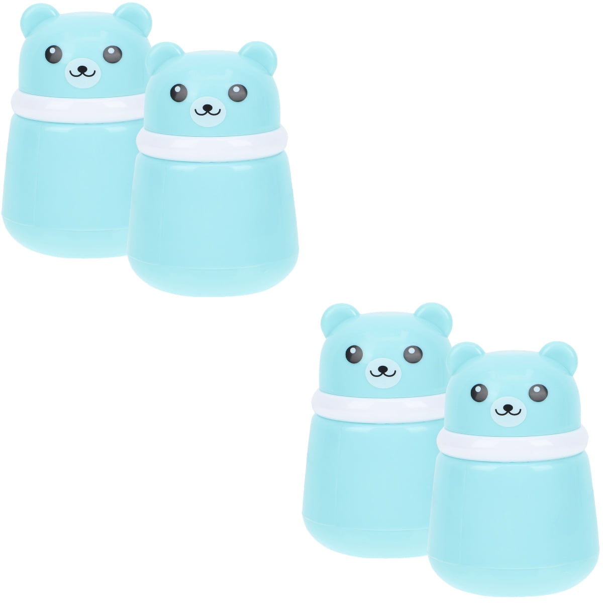 Raindrops 4 Pcs Bear Powder Puff Bottle Body Powder Puff and Container ...