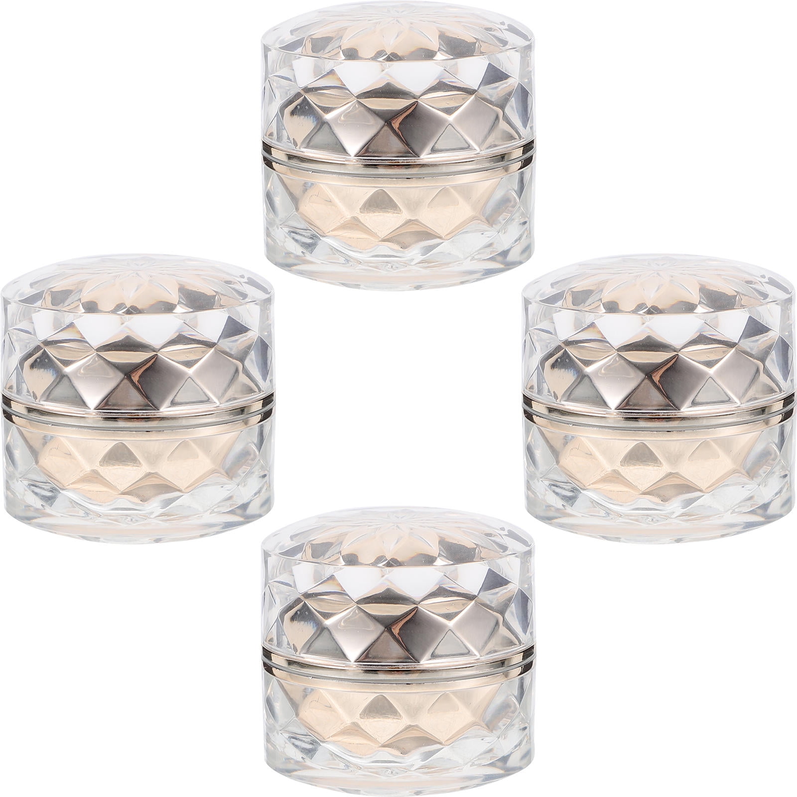 Raindrops 4 Pcs Clear Shampoo Bottles Cream Jar Cosmetic Sample Storage ...