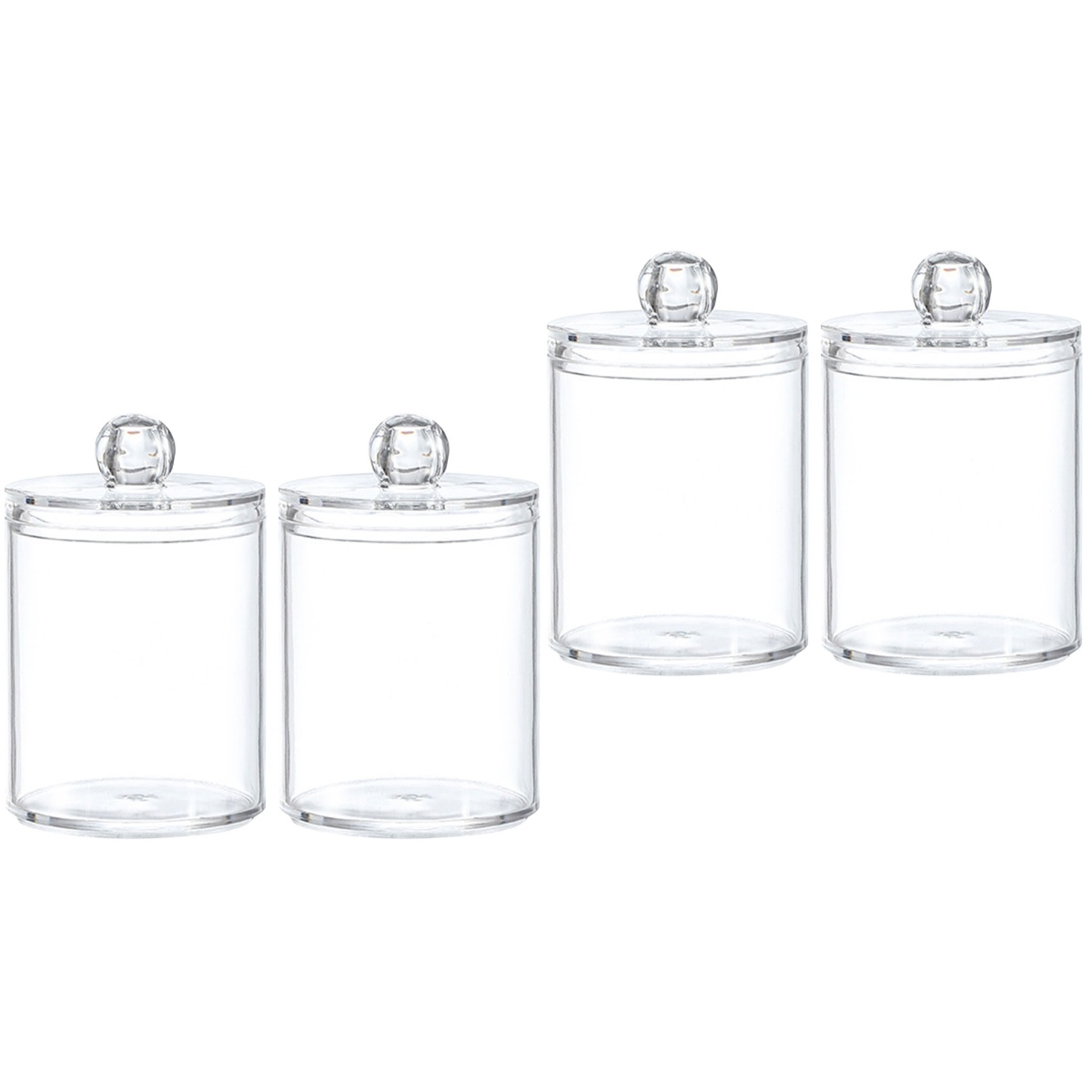 Raindrops 4 Pcs Convenient Cotton Swab Jar Organizers Transparent ...