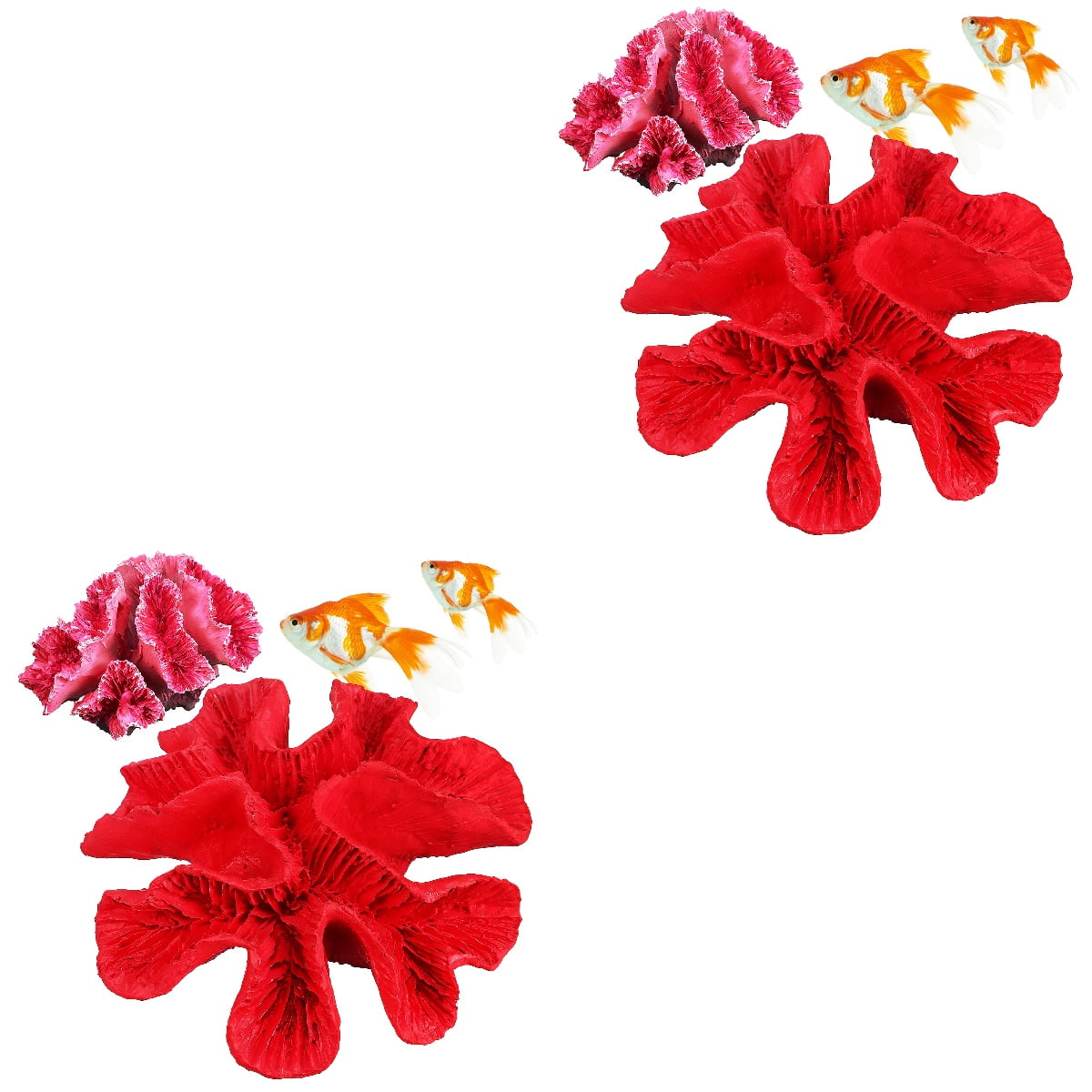 Raindrops 4 Pcs Coral Decorations Artificial Coral Reef Decor Fish Tank ...