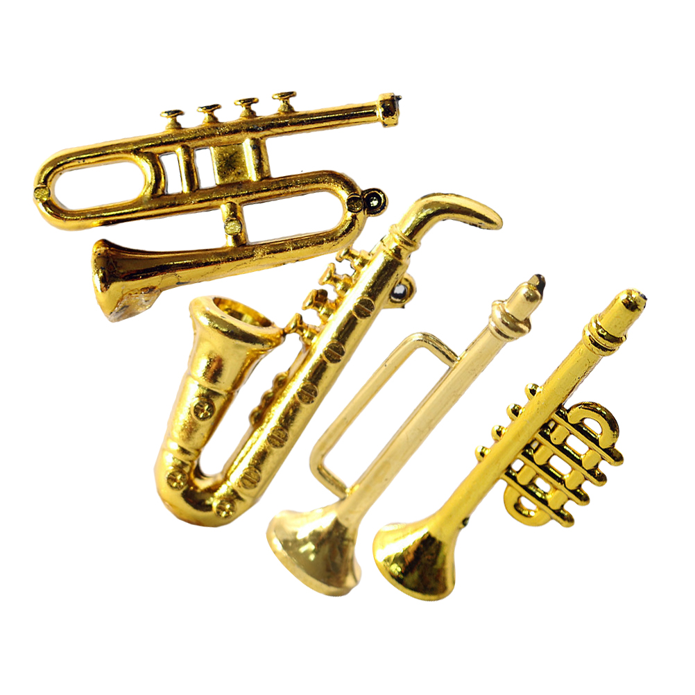 Raindrops 4 Pcs Doll House Furniture Musical Instruments Child Golden ...