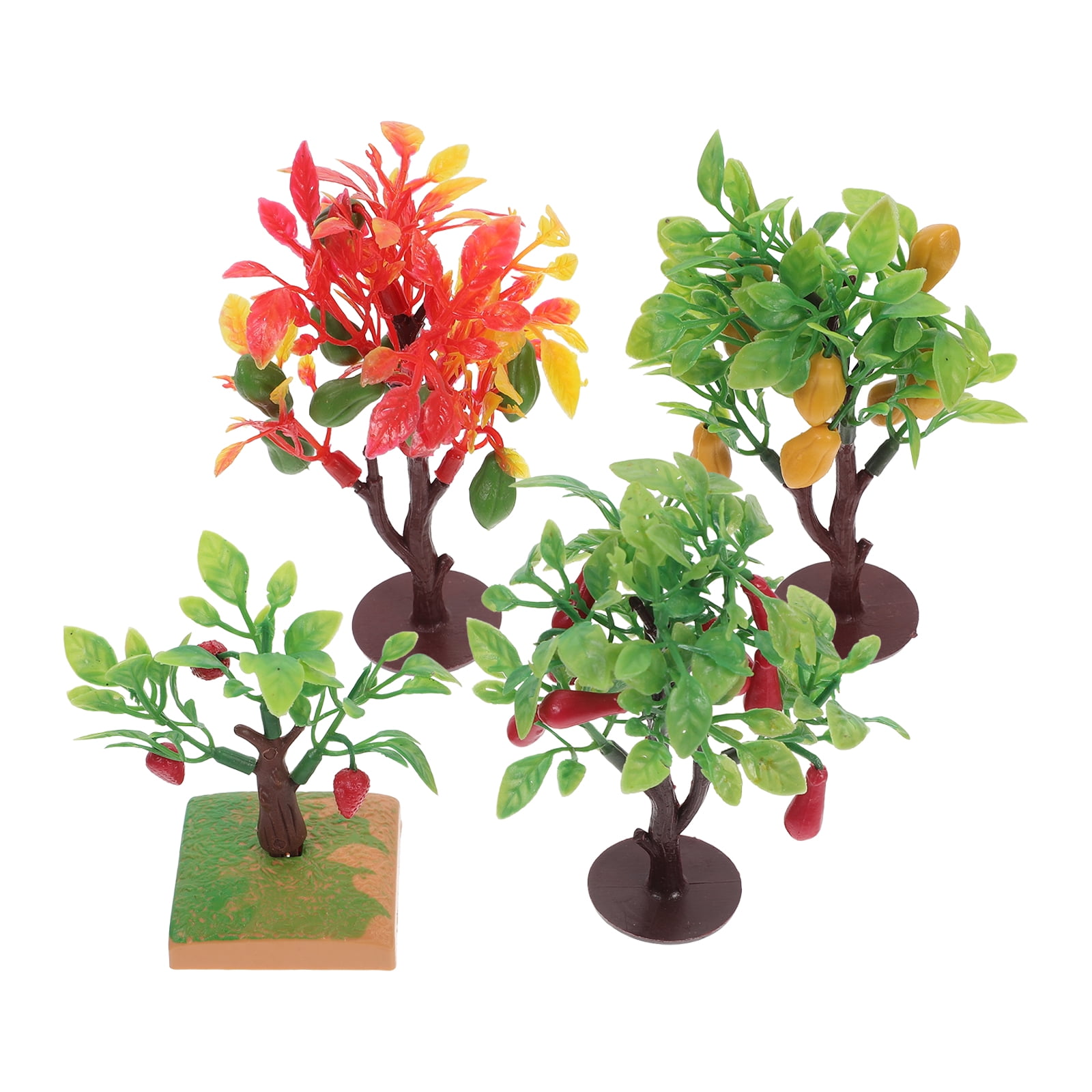 Raindrops 4pcs Fruit Tree Model Plant Models Architectural Model Tree ...
