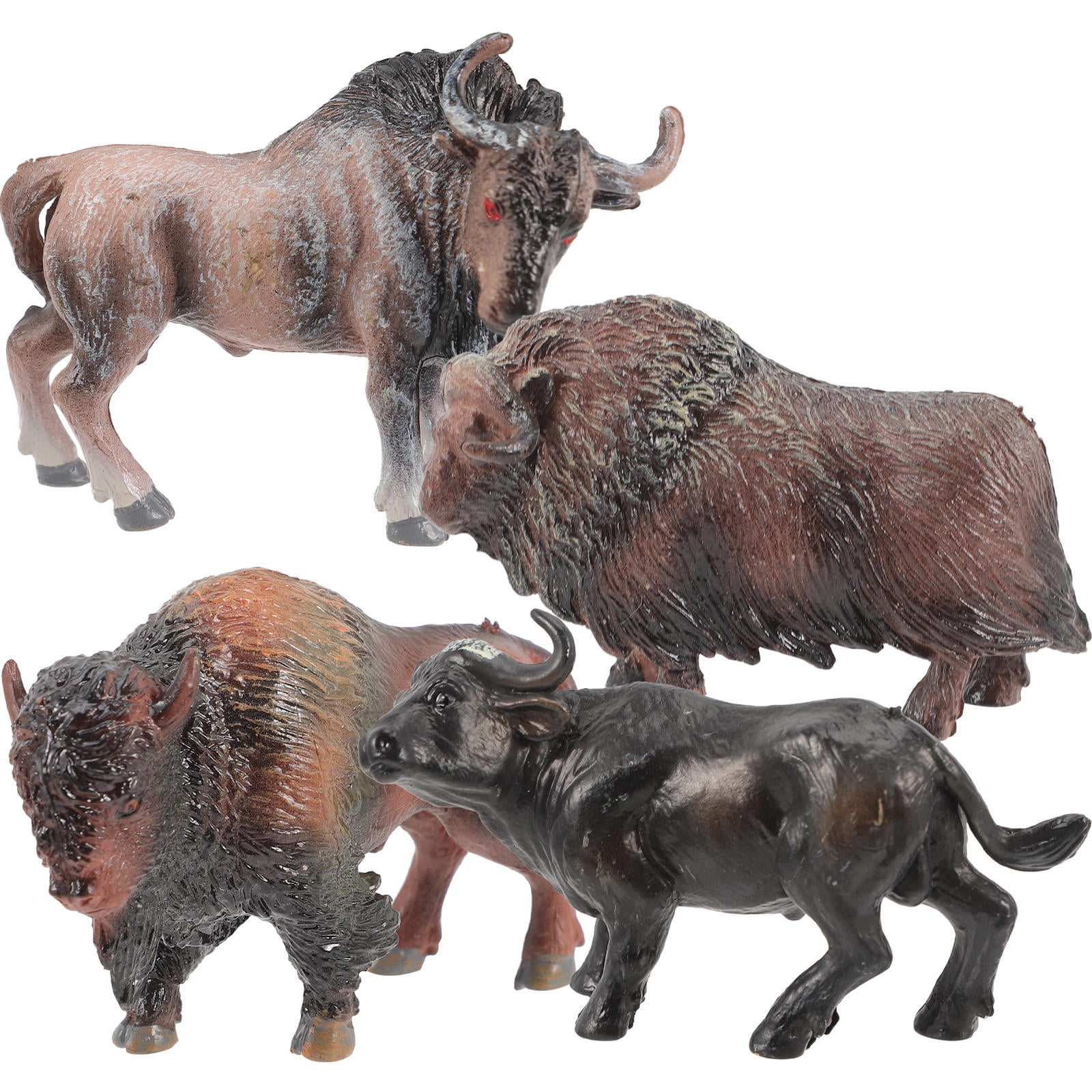 Raindrops 4 Pcs Figures Mini Cow Model Small Statues Bonsai Models ...