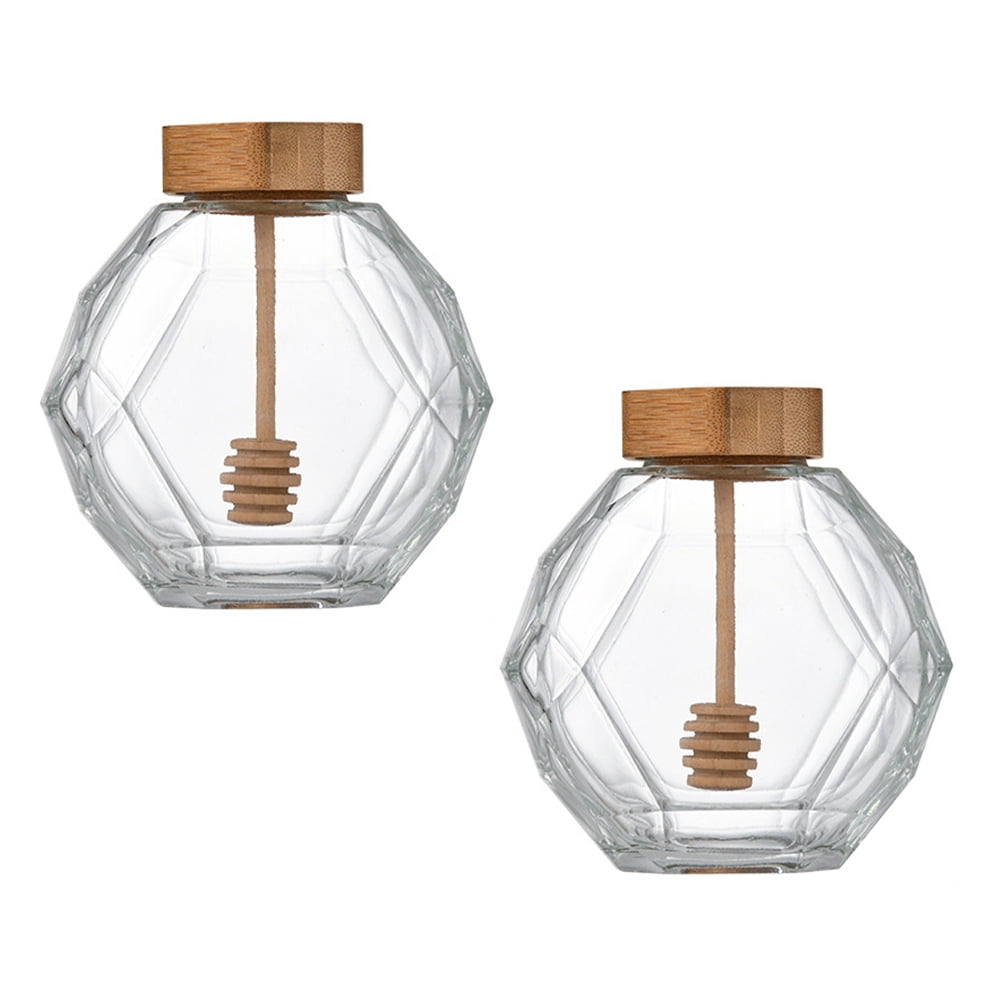 Raindrops 4 Pcs Glass Honeypots Practical Storage Jars Food Container ...