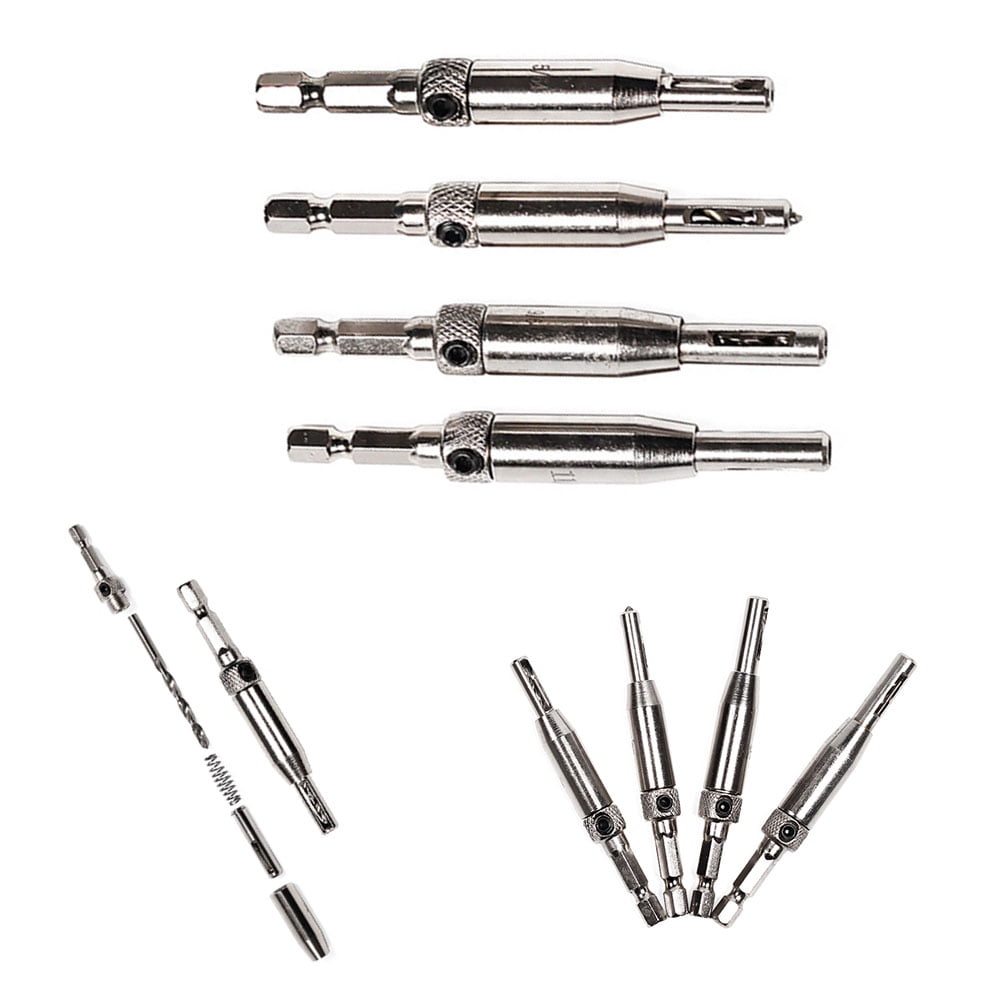 SHINYPASING Self Centering Hinge Drill Bit Brass Silver 4 Pcs for ...