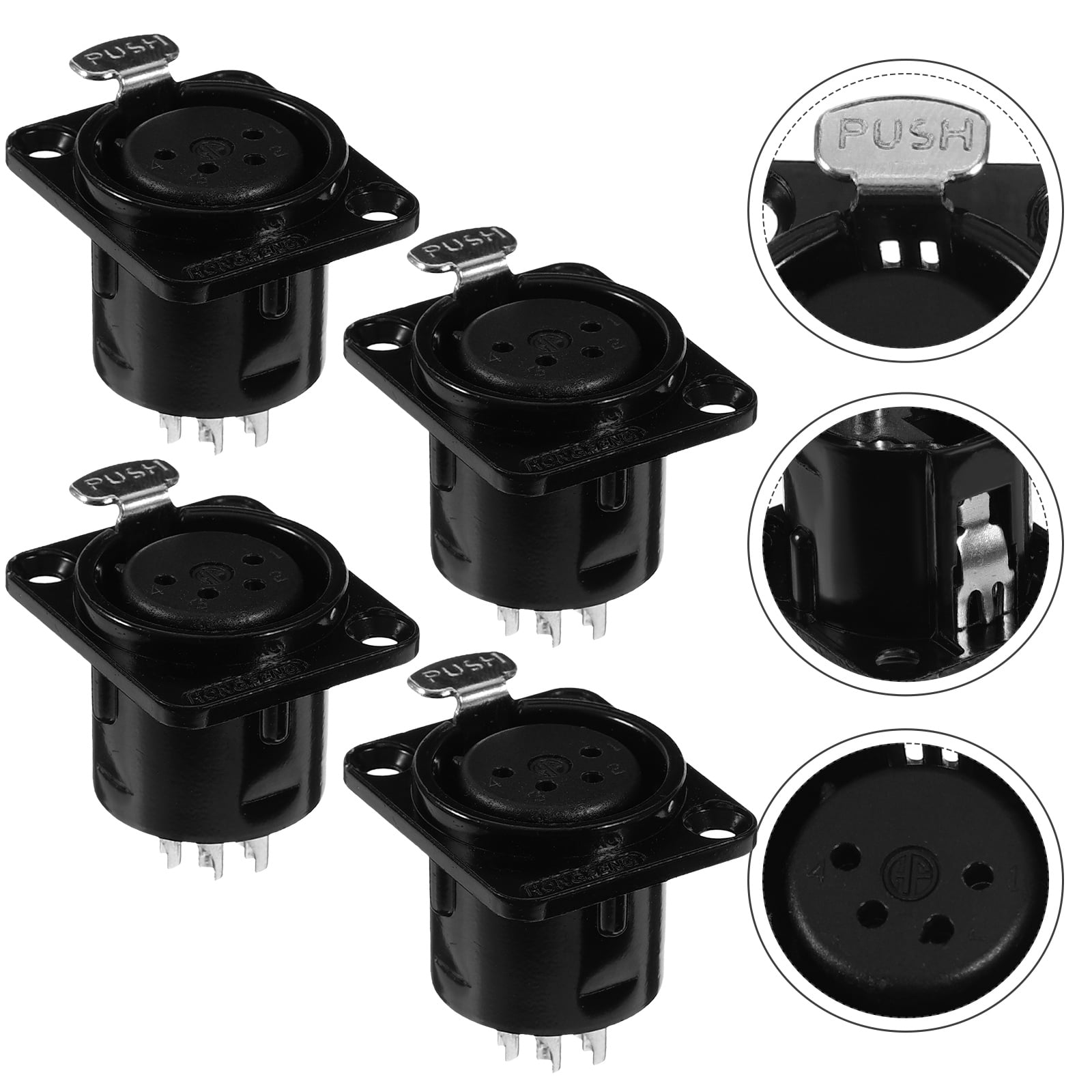 Raindrops 4 Pcs Male Microphone Panel Adapter Panel Mount 3x3x2.5cm ...