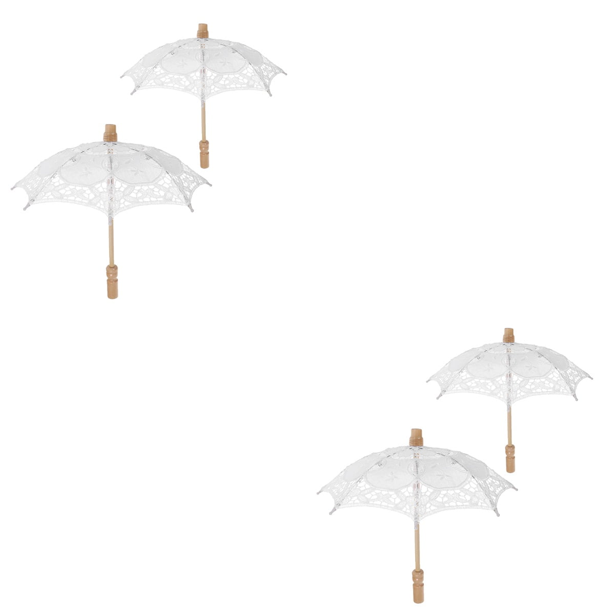 Raindrops 4 Pcs Mini Lace Umbrella Wedding Bridal Parasol Umbrella ...