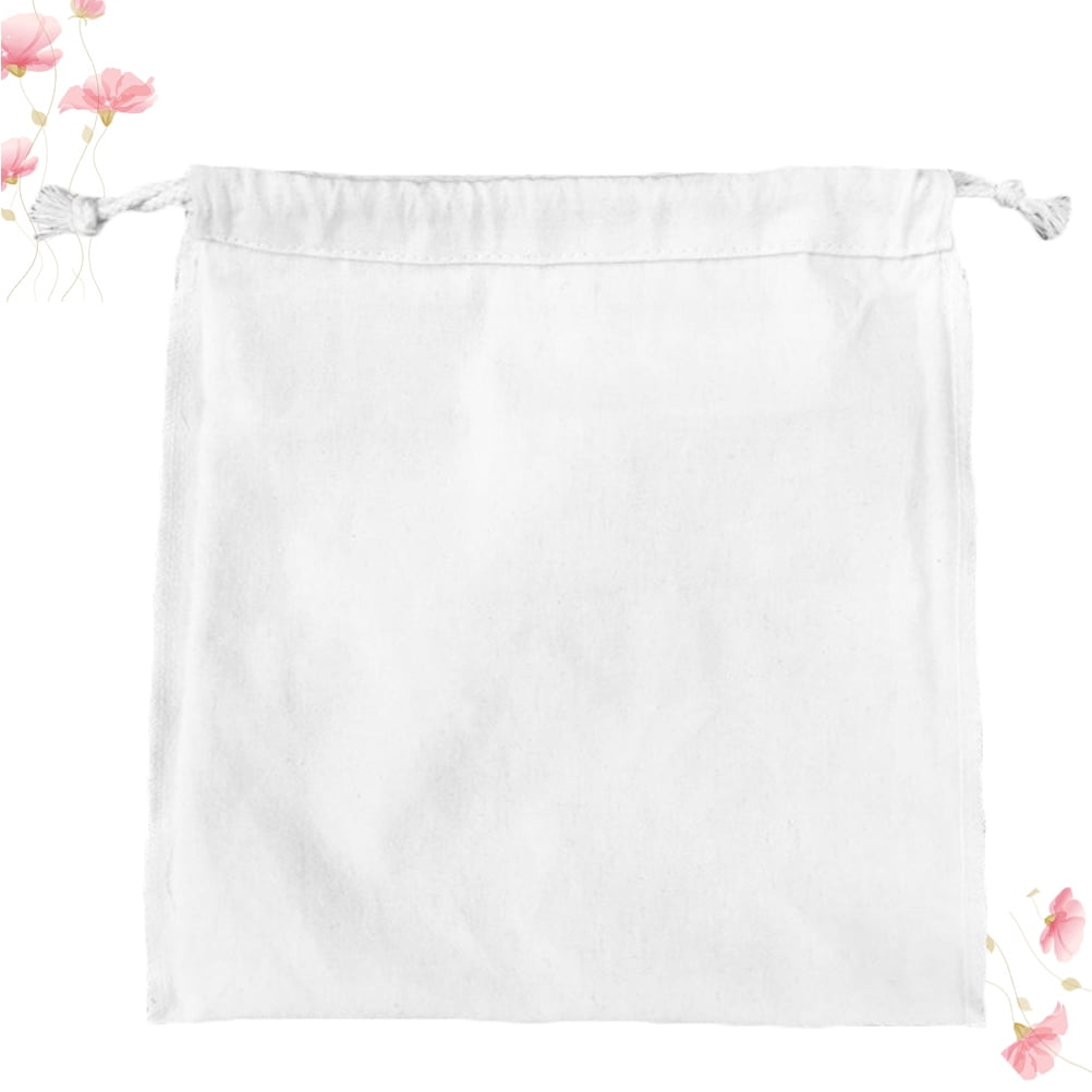 Raindrops 4 Pcs Muslin Flour Rice Bags Drawstring Pouches Storage Beige ...