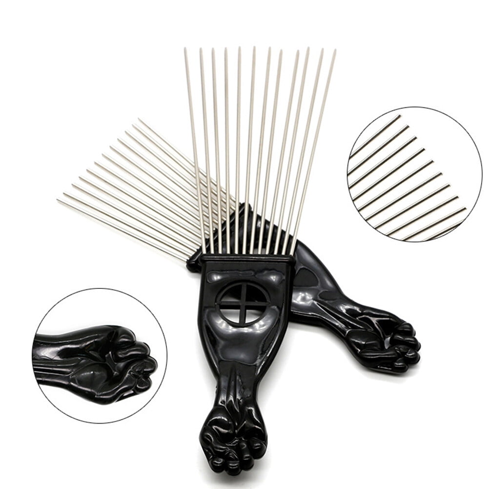 Raindrops Black Plastic and Steel Hair Comb for Long Thick Tangled Hair ...
