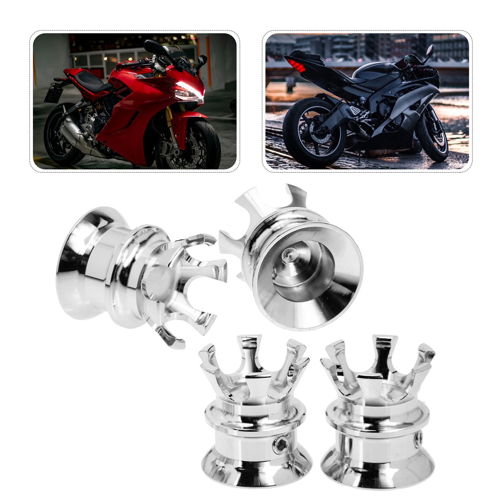 Raindrops 4 Pcs Nut Shaped Motorcycle Screw Cap Motorbike Modification ...