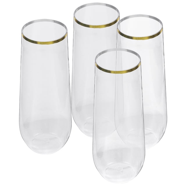 Raindrops 4 Pcs Plastic Liquor Cups Wedding Flutes Drinking Glasses ...