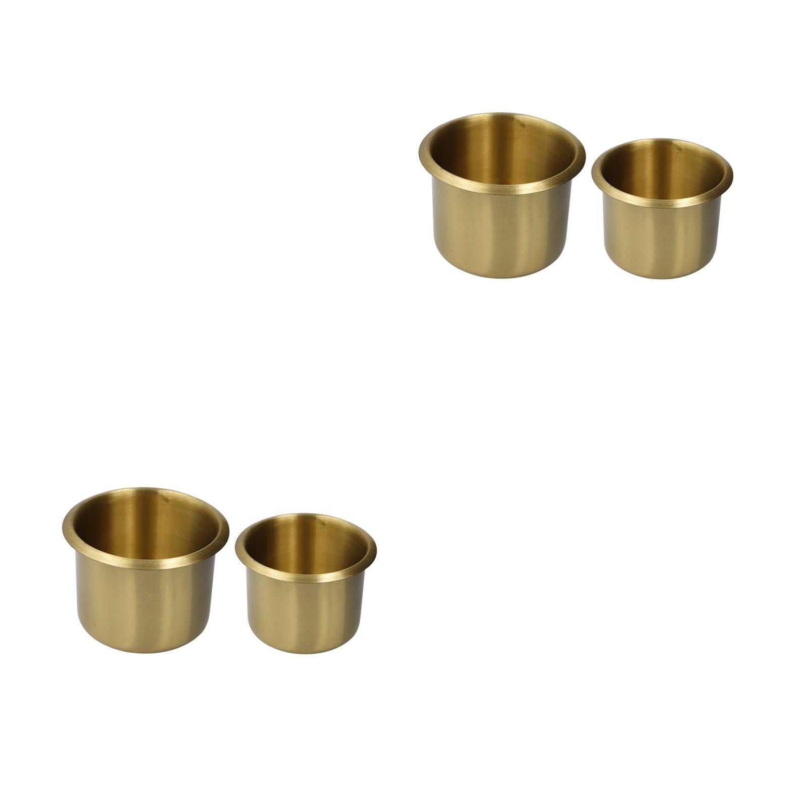 Raindrops 4 Pcs Recessed Drop-In Brass Cup Drinks Can Holder ...