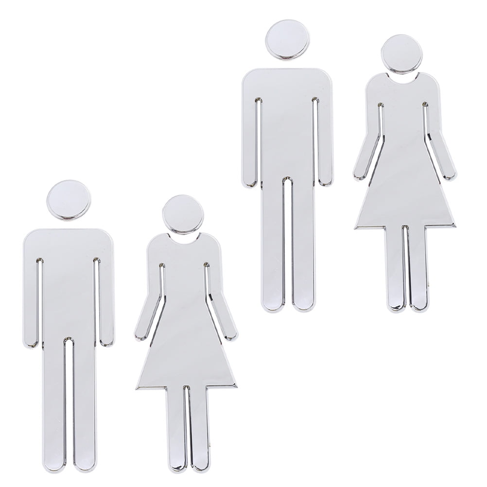 Raindrops 4 Pcs Restroom Identification Sign Toilet Signs Adhesive ...