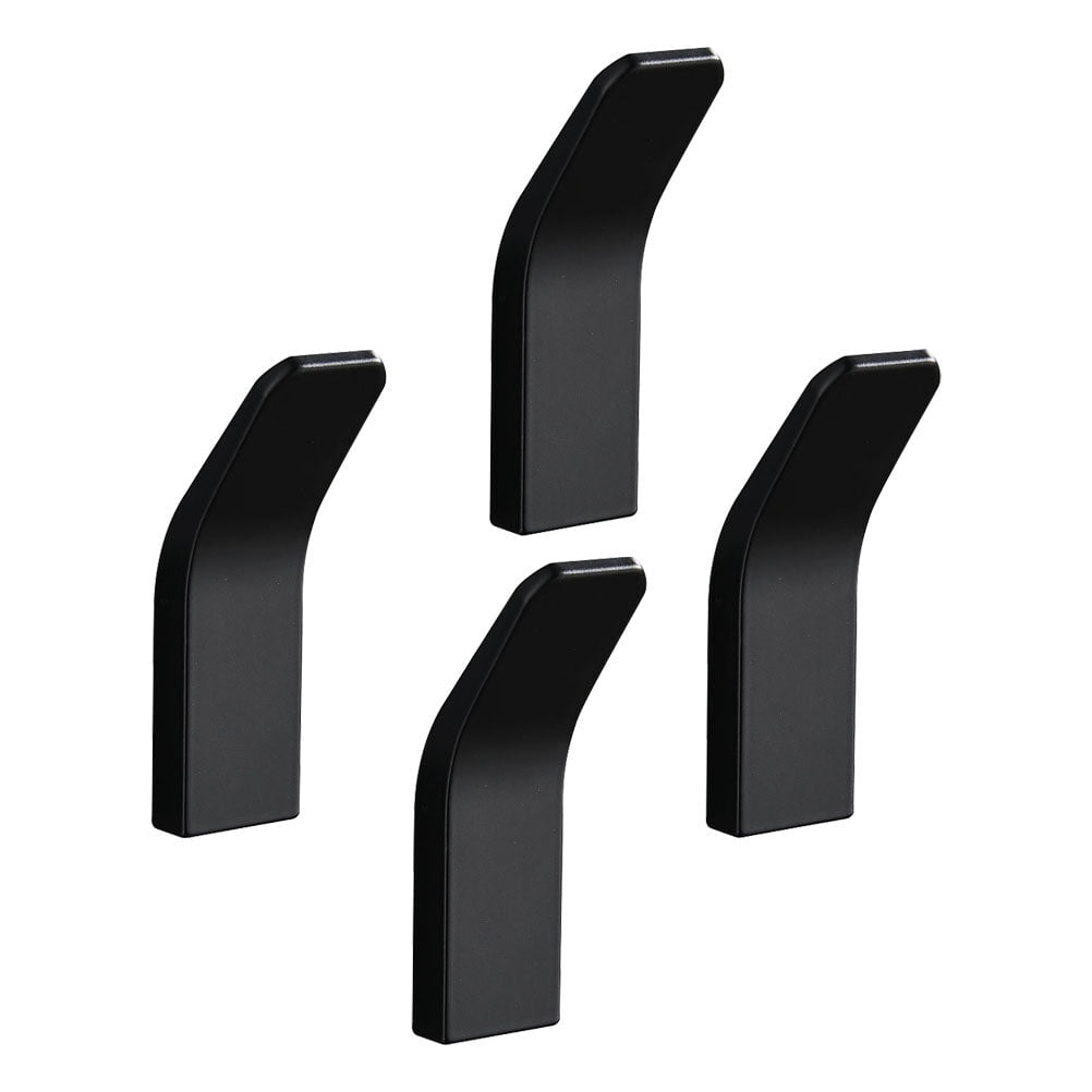 Raindrops 4 Pcs Self-Adhesive Hooks Towel Collapsible Rod Holder Black ...