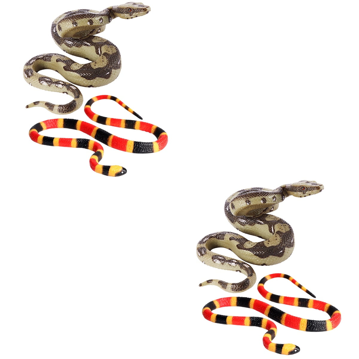 Raindrops 4 Pcs Simulation Snake Toy Fake Snake Model Plastic Snake ...