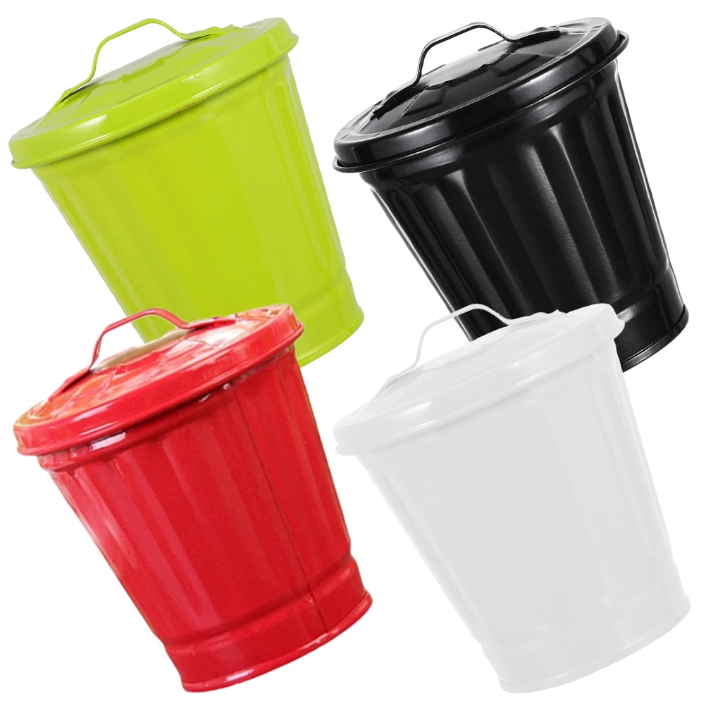 Raindrops 4 Pcs Small Rubbish Bin Trash for Office Waste Basket Can ...