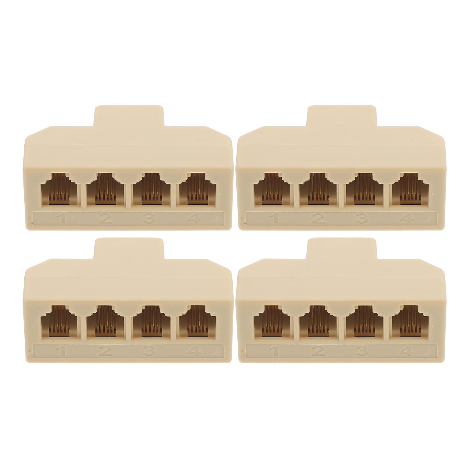 Raindrops 4 Pcs Telephone Cable Seperater Adapter Four-way Splitter ...