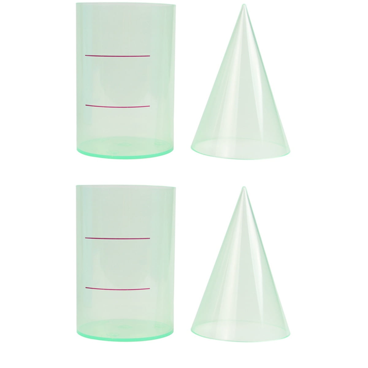 Raindrops 4 Pcs Transparent Geometric Model Math Cylinder Cone Teaching ...