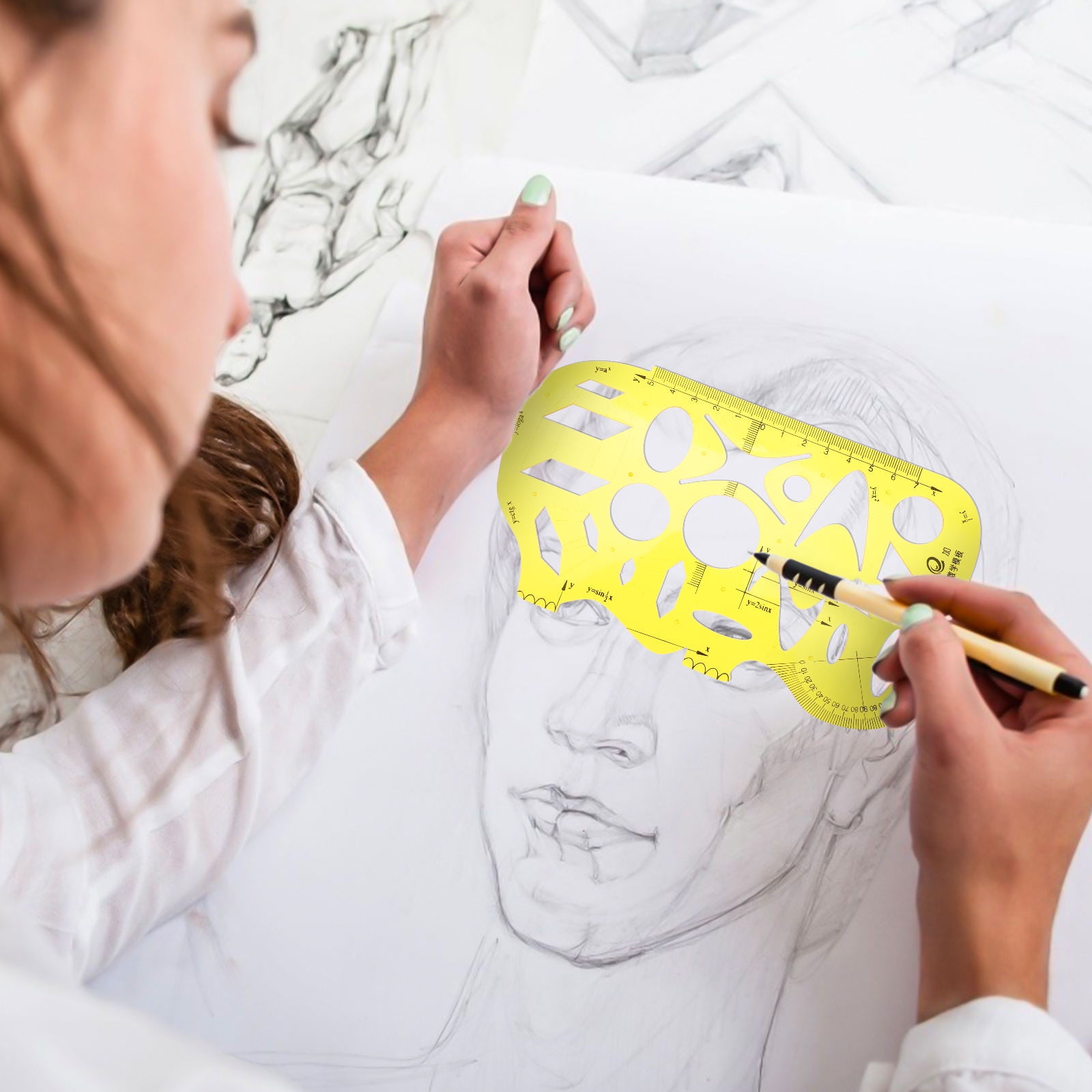 Raindrops 4 Pcs Wall Stencil Paint Stencils Painting Template Technical ...