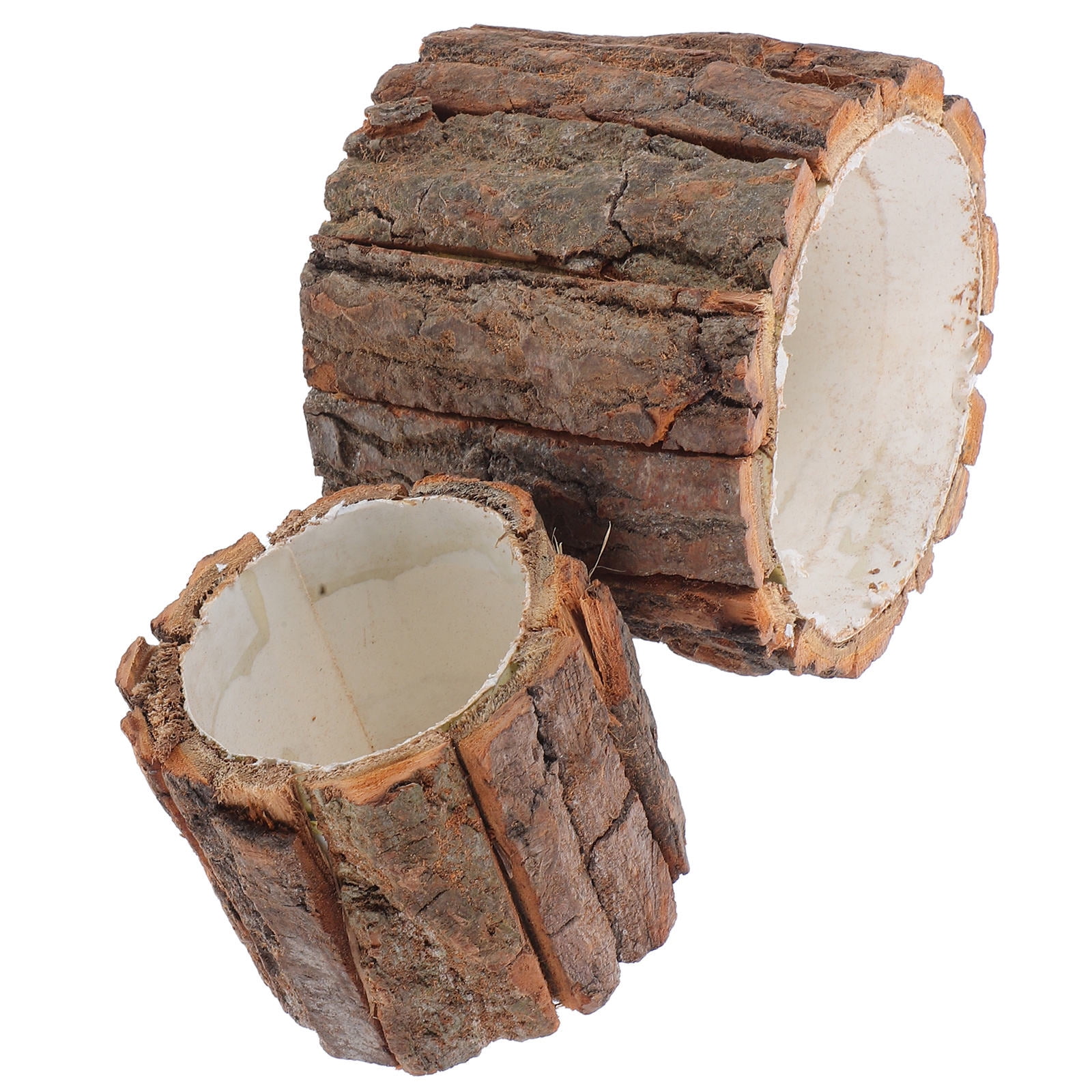 Raindrops 4 Pcs Wood Bark Flower Pot Rustic Succulent Planter Farmhouse ...