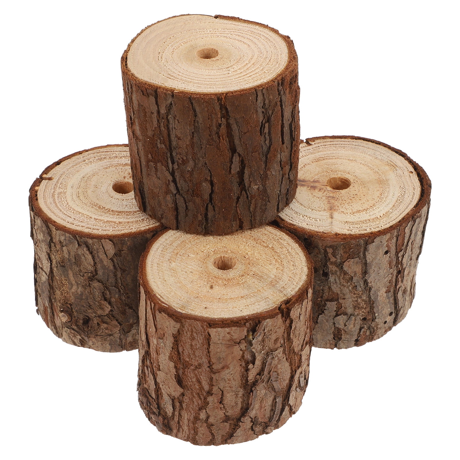 Raindrops 4 Pcs Wood Bark Pot Wooden Flower Bucket Limelight Plants ...