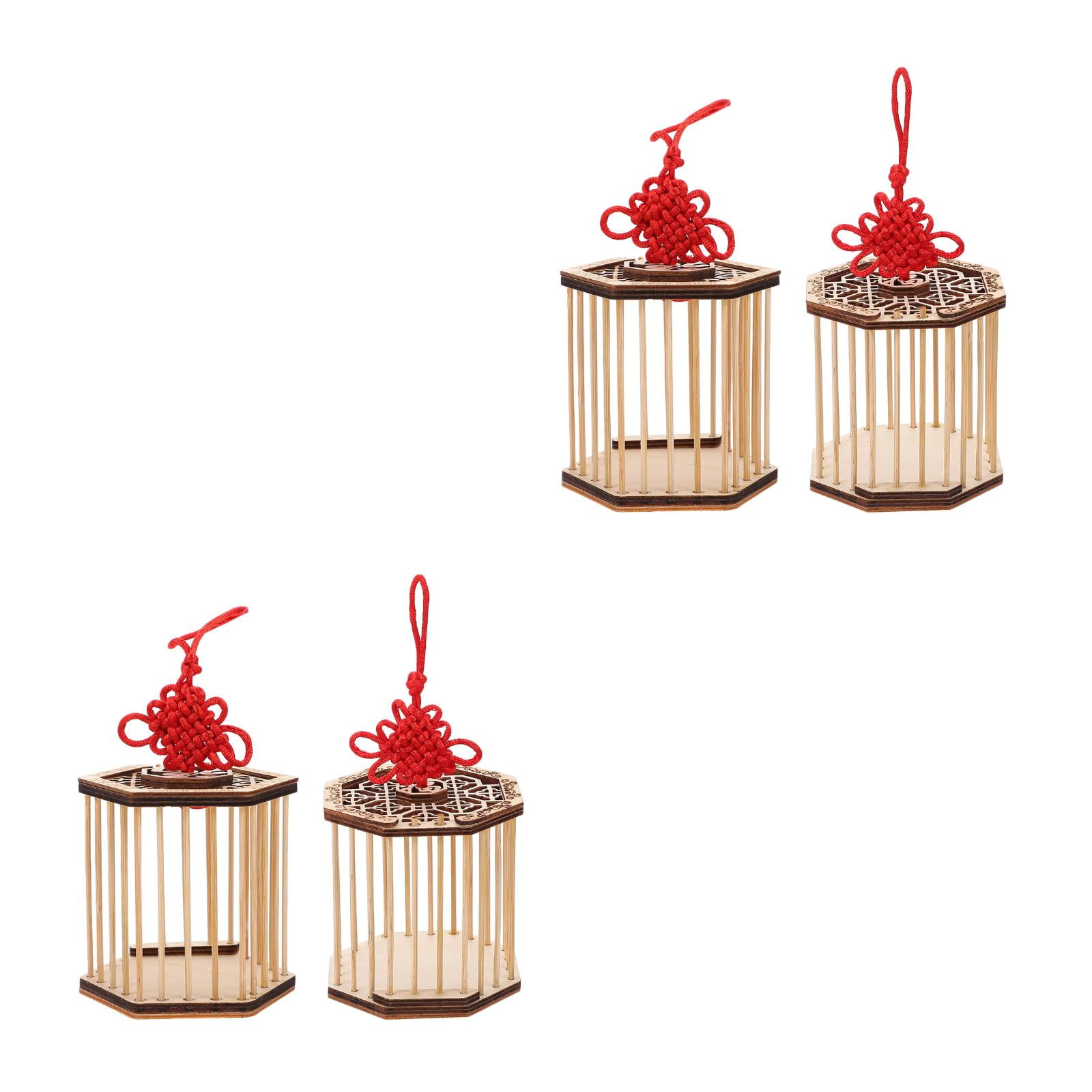 Raindrops 4 Pcs Wooden Cages Portable Crickets Cage Cricket Holder ...