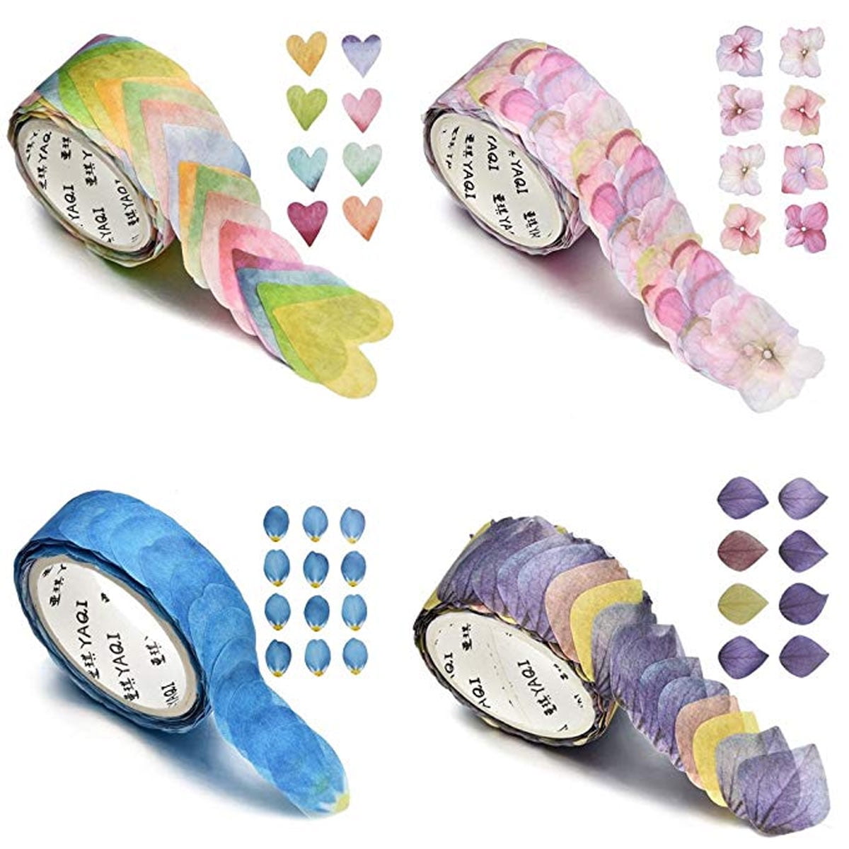Raindrops 4 Roll Colorful Pocket Decorative Stickers Residue-free Child ...