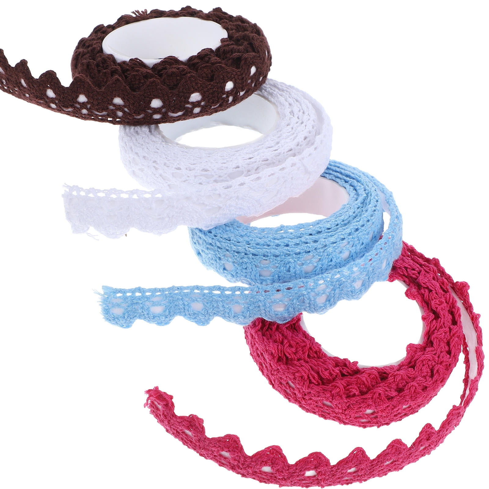 Raindrops 4 Rolls Self Adhesive Lace Tape Brown Cotton Lace Sticker ...