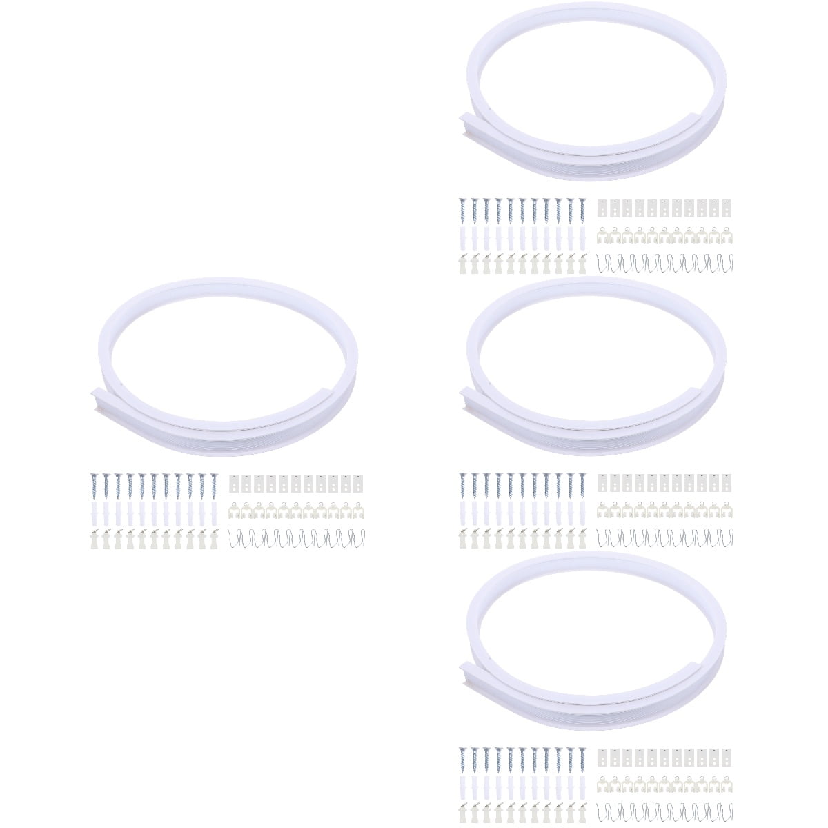 Raindrops 4 Sets Ceiling Curtain Track Flexible Curtain Slider Track ...