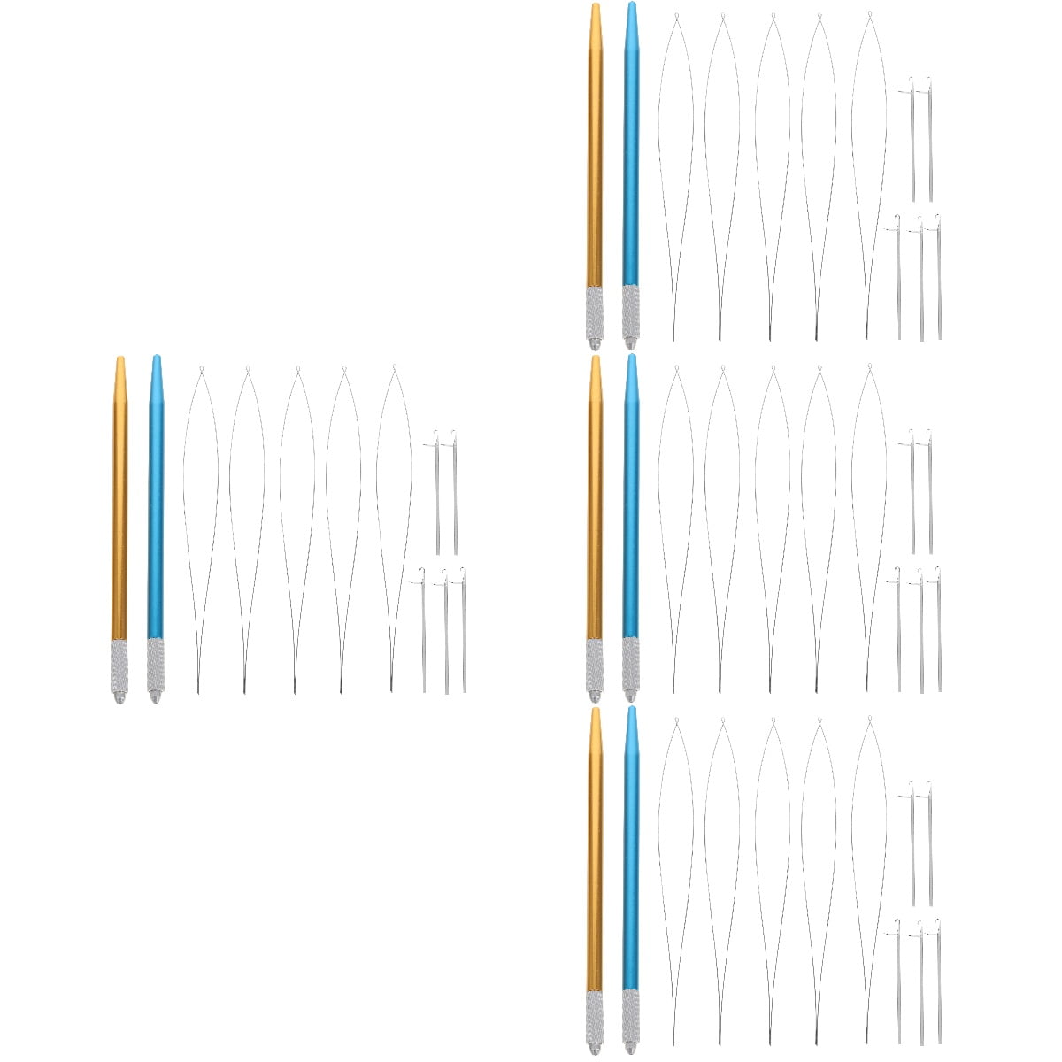 Raindrops 4 Sets Crochet Hooks Hair Extension Threader Beaded Hooks ...