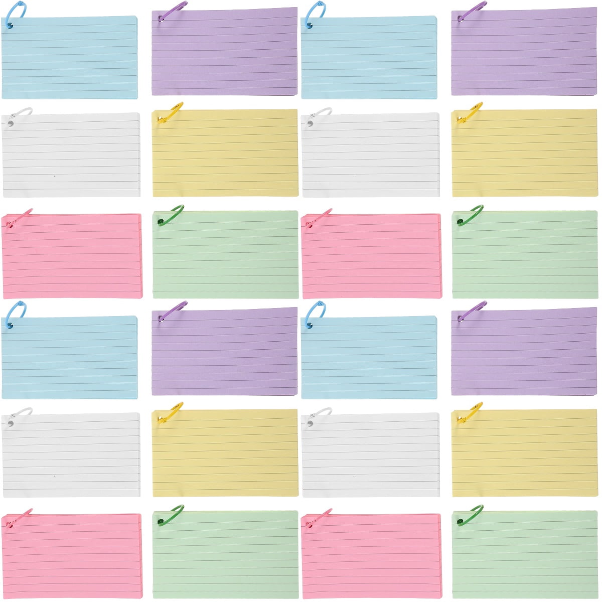 Raindrops 4 Sets Flash Cards with Binder Rings Pre-Hole Punched ...