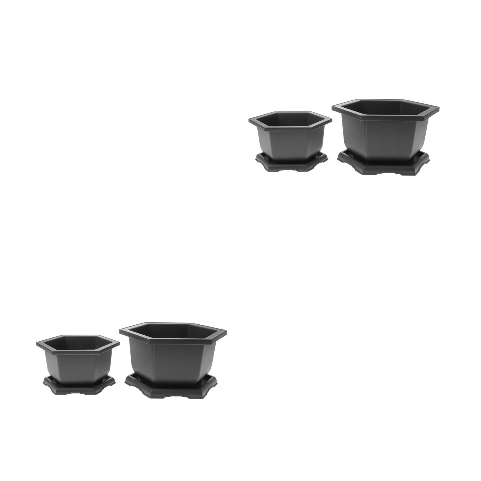 Raindrops 4 Sets Flower Pots Hexagon Shaped Planter Flower Planting ...
